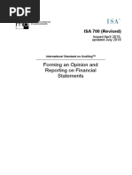 ISA 700: Auditor Opinion & Reporting Standards | PDF | Financial Audit ...