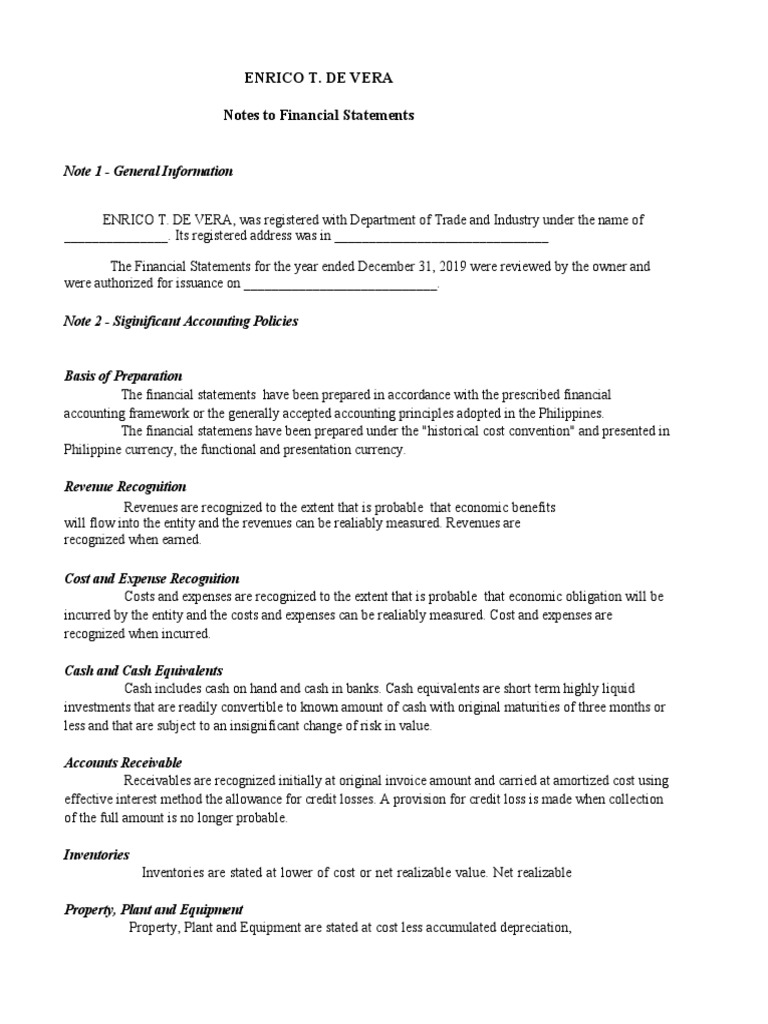 Notes To FS (Individual) | PDF | Historical Cost | Depreciation