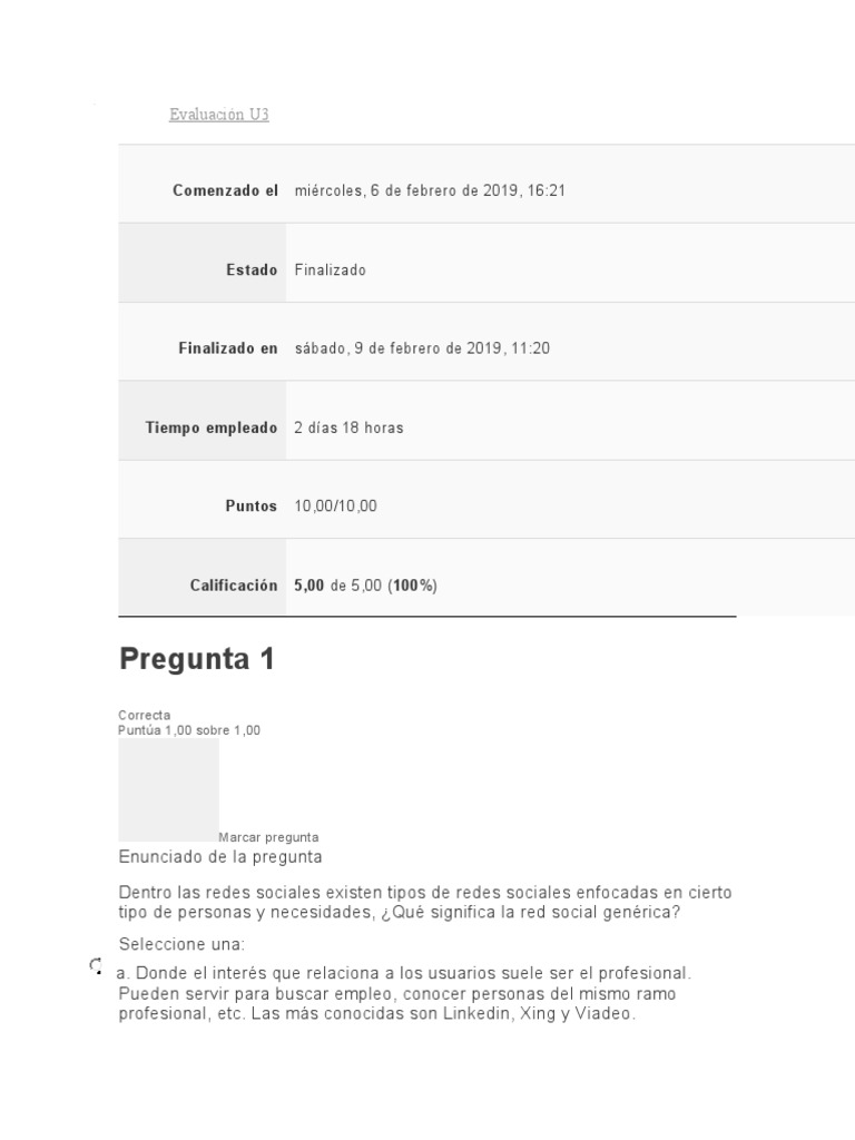 Evaluación sobre Redes Sociales y Blogs | PDF | Servicio de redes ...