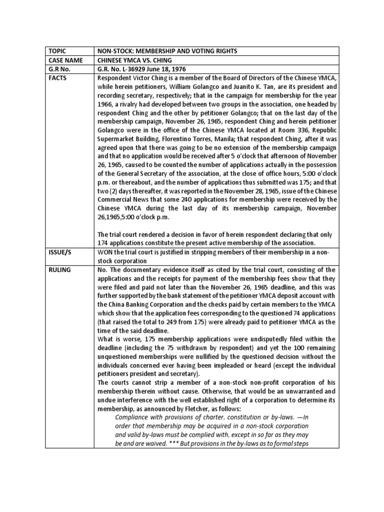 Non Stock Corporation To Close Corporations | PDF | Injunction ...