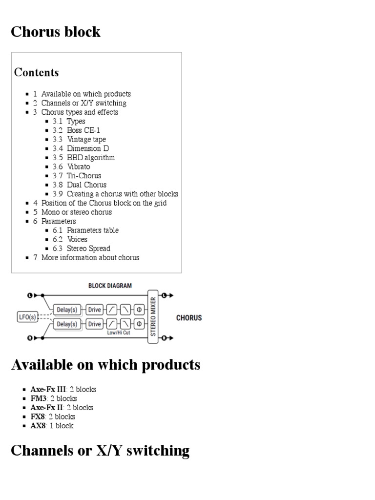 Chorus Block - Fractal Audio Wiki | PDF | Audio Engineering | Sound ...