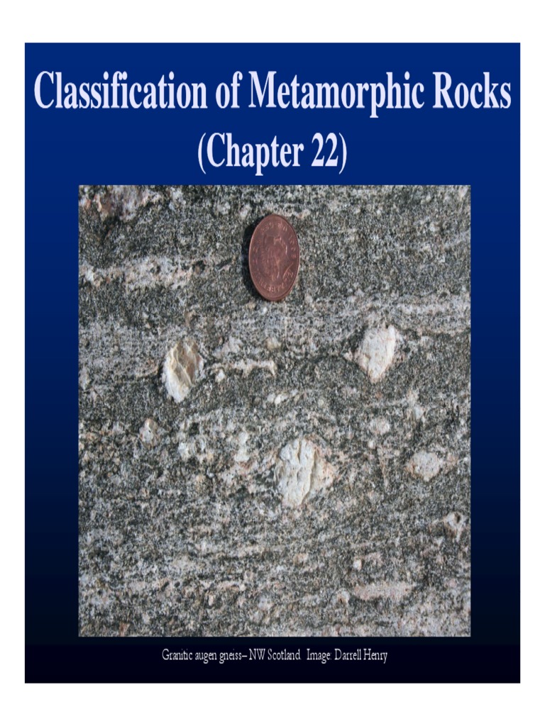 Classification of Metamorphic Rocks | PDF | Rock (Geology) | Minerals