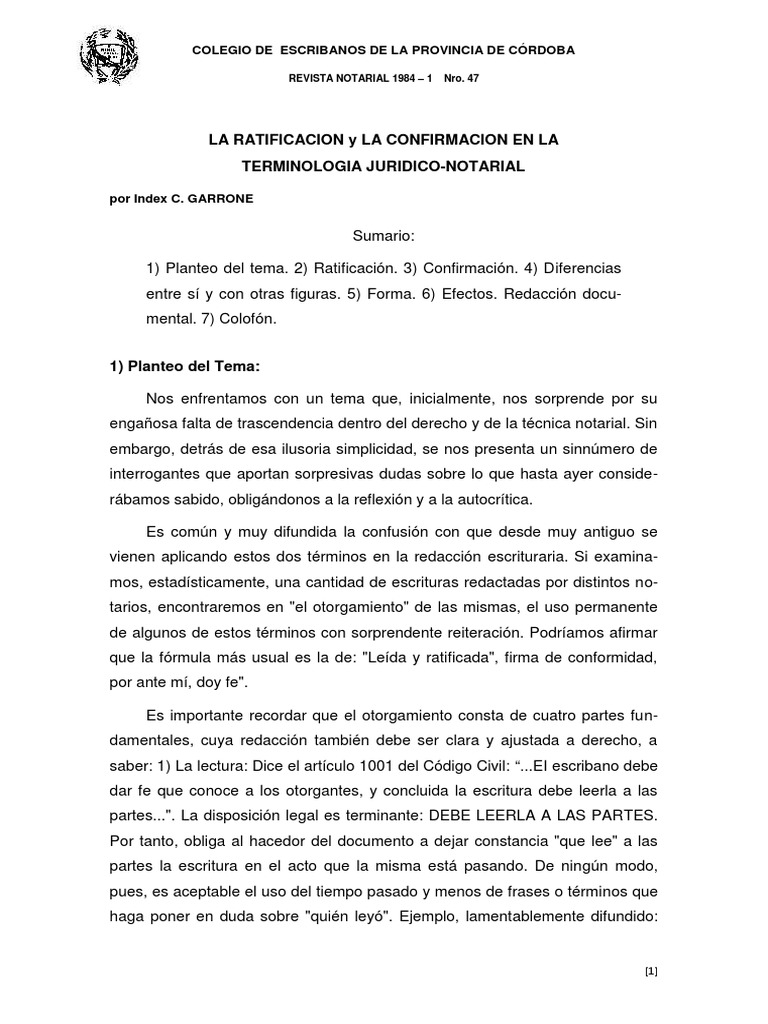 Ratificacion y Confirmacion | PDF | Conceptos legales | Justicia
