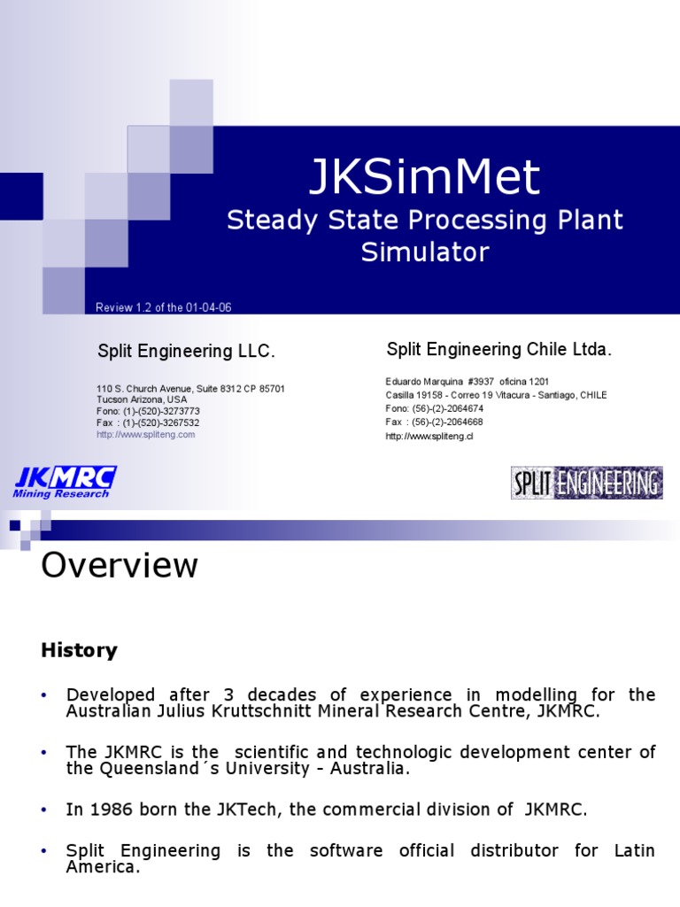 JKSimMet: Mineral Processing Simulation Software | PDF | Simulation ...
