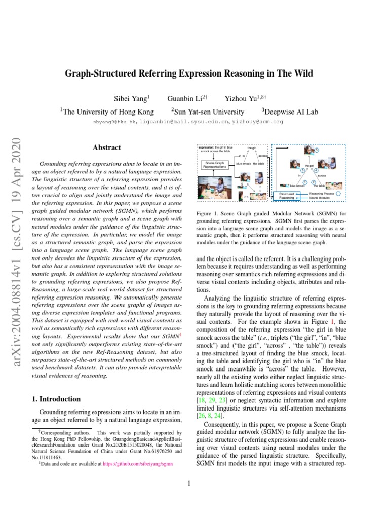 Graph-Structured Referring Expression Reasoning in The Wild | PDF | Vertex (Graph Theory) | Parsing
