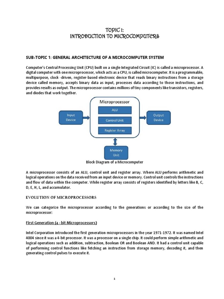 ITT430 - Topic 1 - Introduction To Microcomputer (20202) | PDF | Central Processing Unit ...