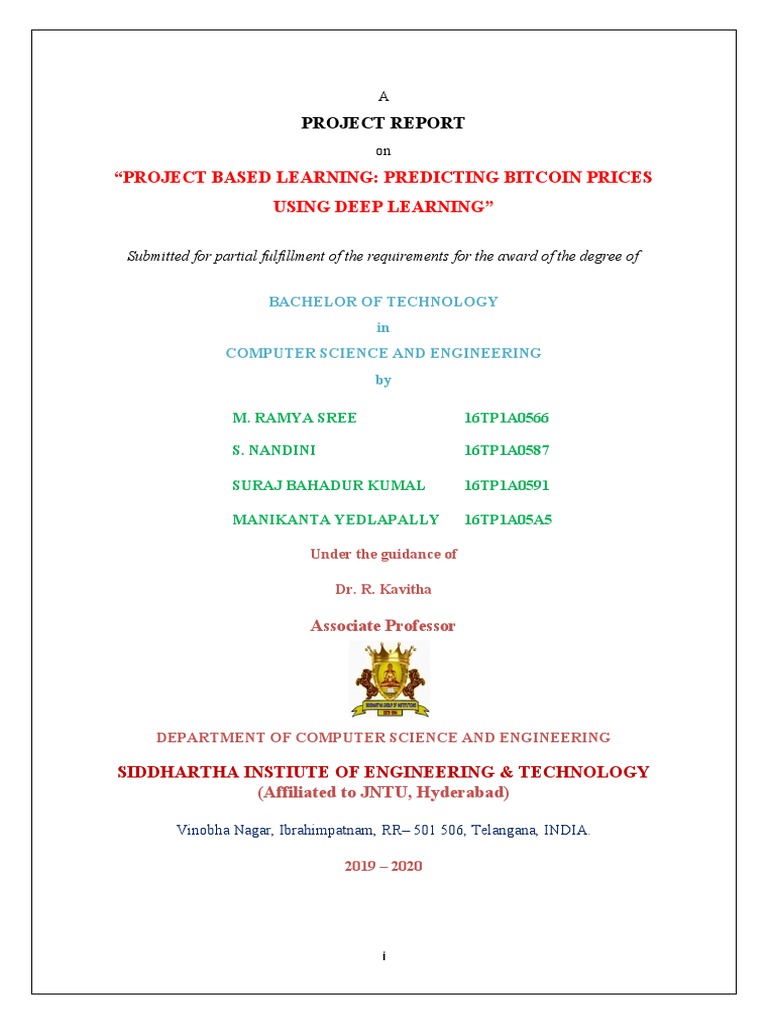 Project Based Learning: Predicting Bitcoin Prices Using Deep Learning ...