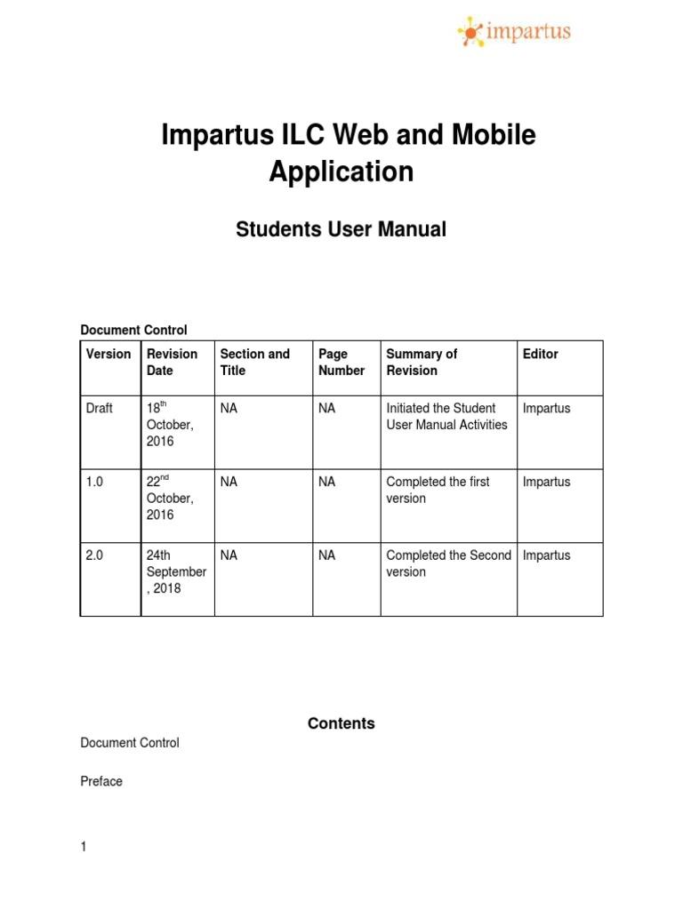 Impartus User Manual - Students | PDF | Button (Computing) | World Wide Web