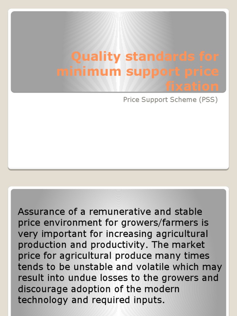 Quality Standards For Minimum Support Price Fixation | PDF ...