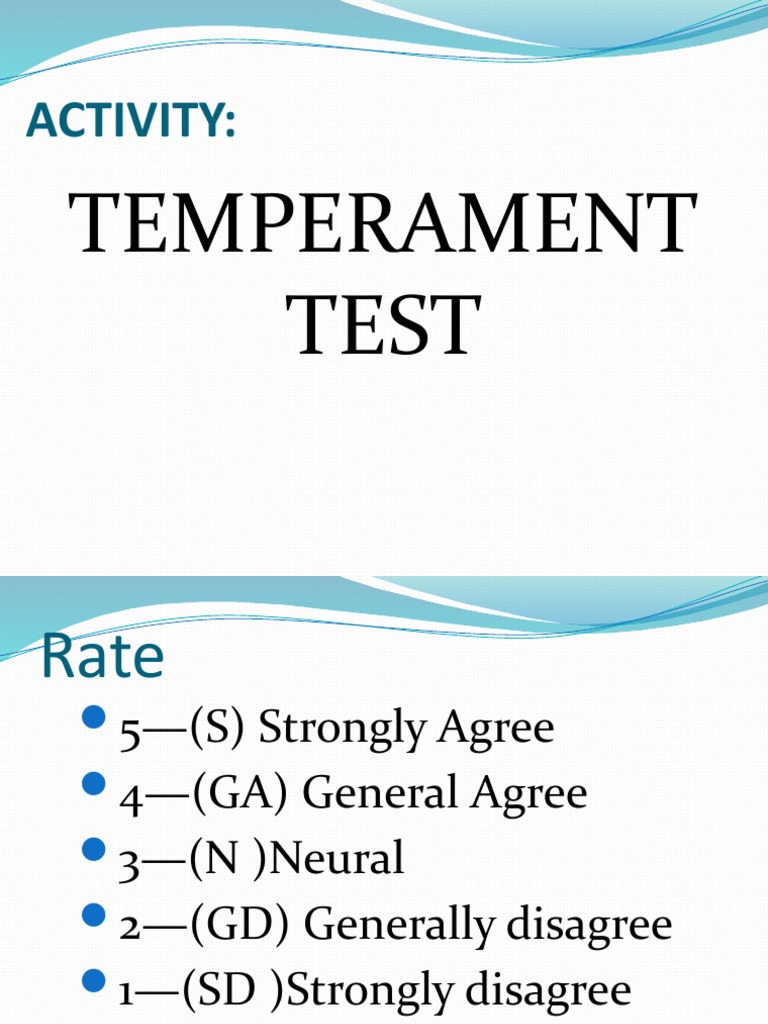 Activity:: Temperament Test | PDF | Emotions | Psychological Concepts