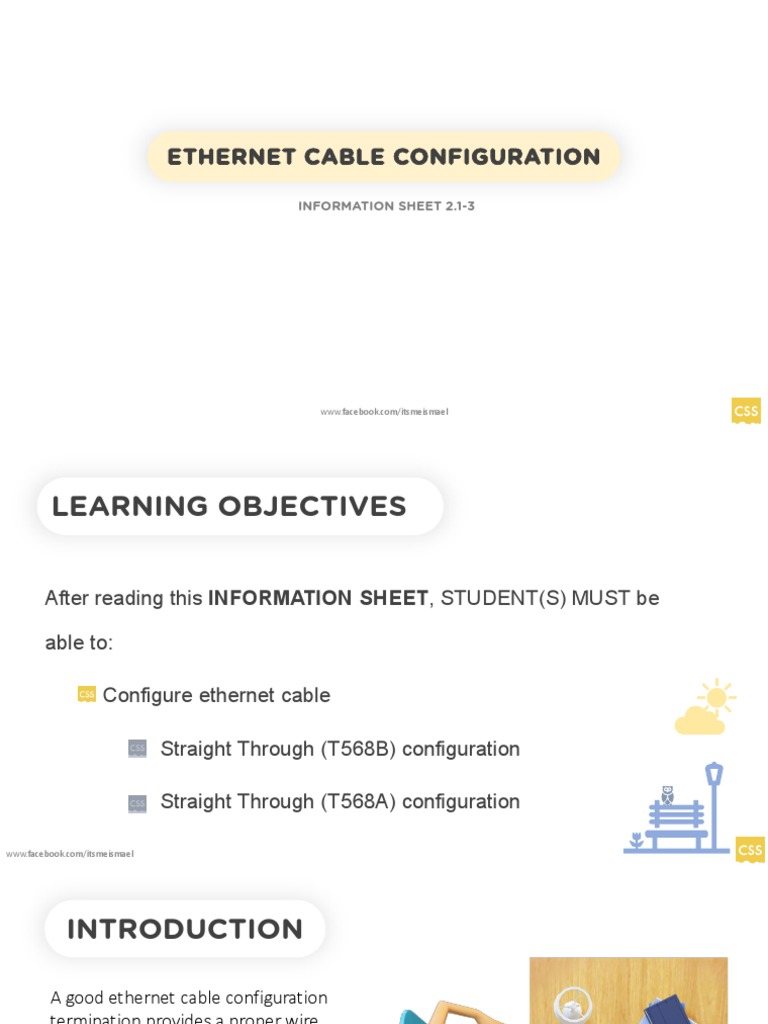 2.1-3 Ethernet Cable Configuration Power Point | PDF | Telecommunications Equipment | Computer ...