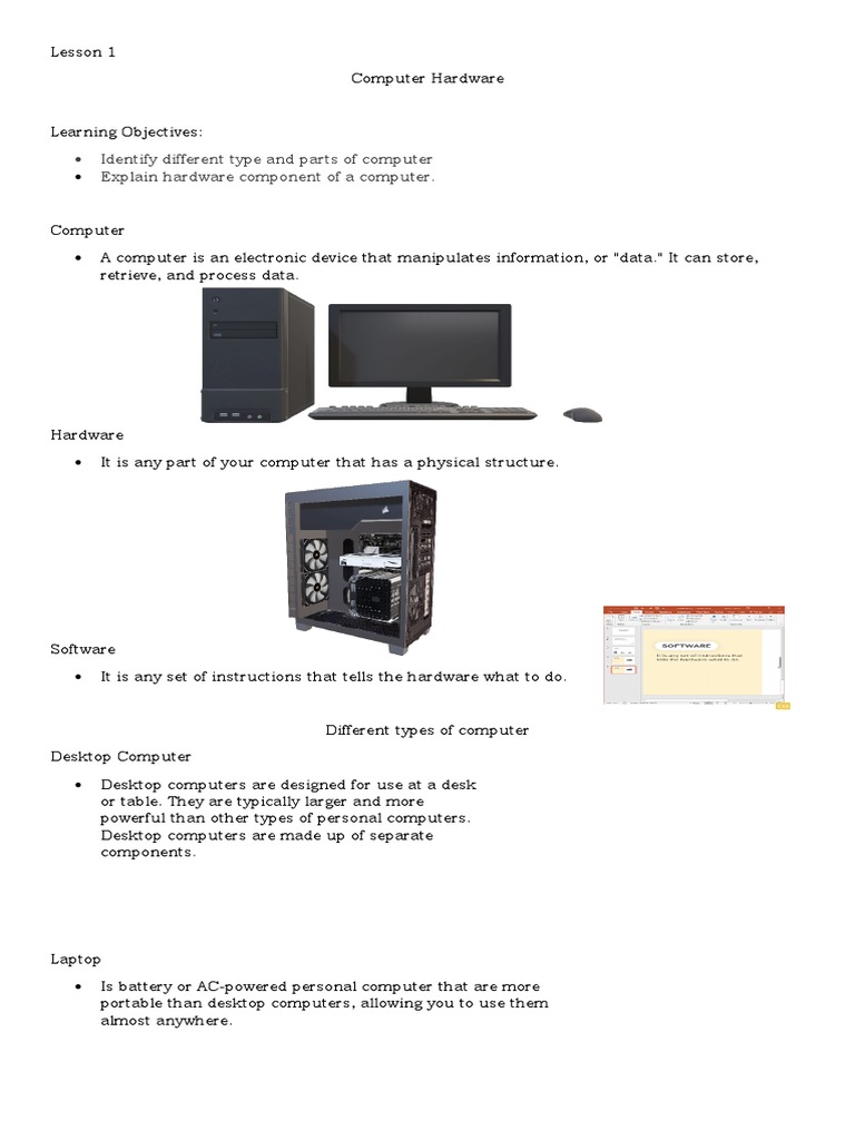 Types Of Computer Hardware