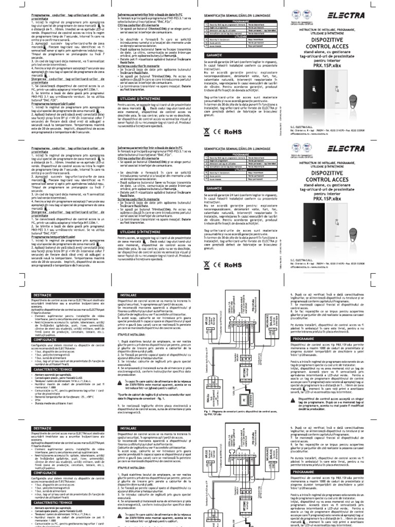 Electra Cititor PRX 1SP Manual PDF | PDF