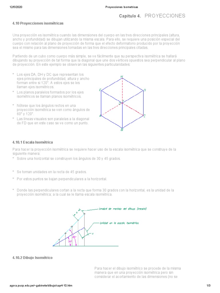 Proyecciones Isométricas en Dibujo Técnico | PDF | Perspectiva (Gráfica ...