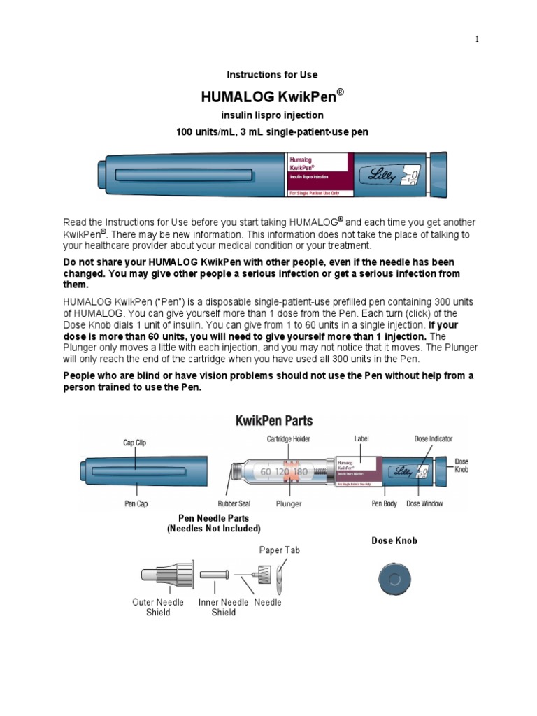 Humalog Kwikpen Um | PDF | Injection (Medicine)
