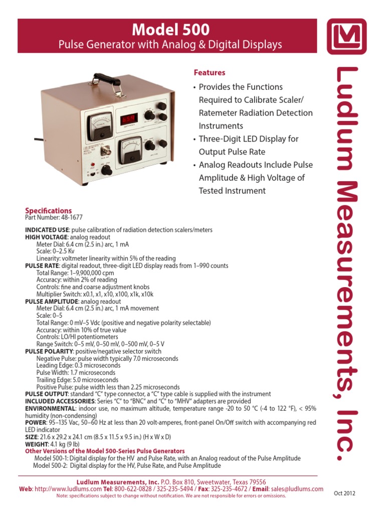 Model 500: Pulse Generator With Analog & Digital Displays | PDF ...