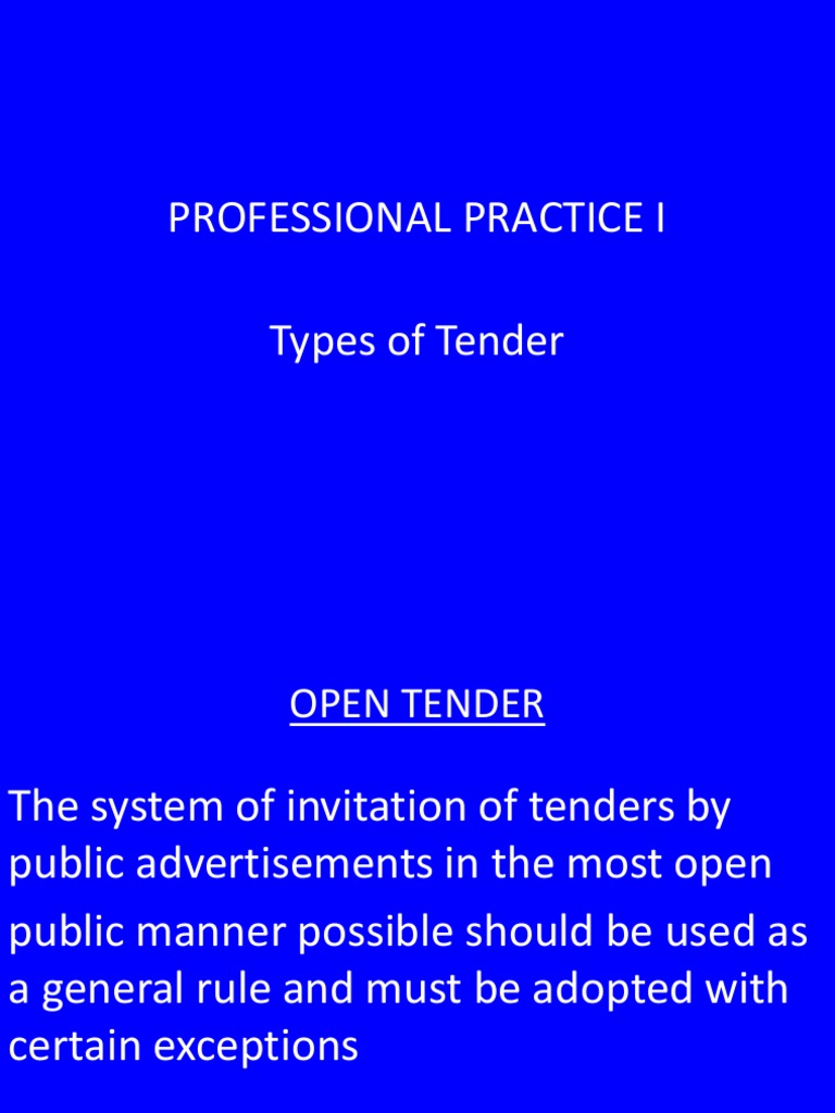 Types of Tenders in Construction Projects | PDF | Competence (Human ...