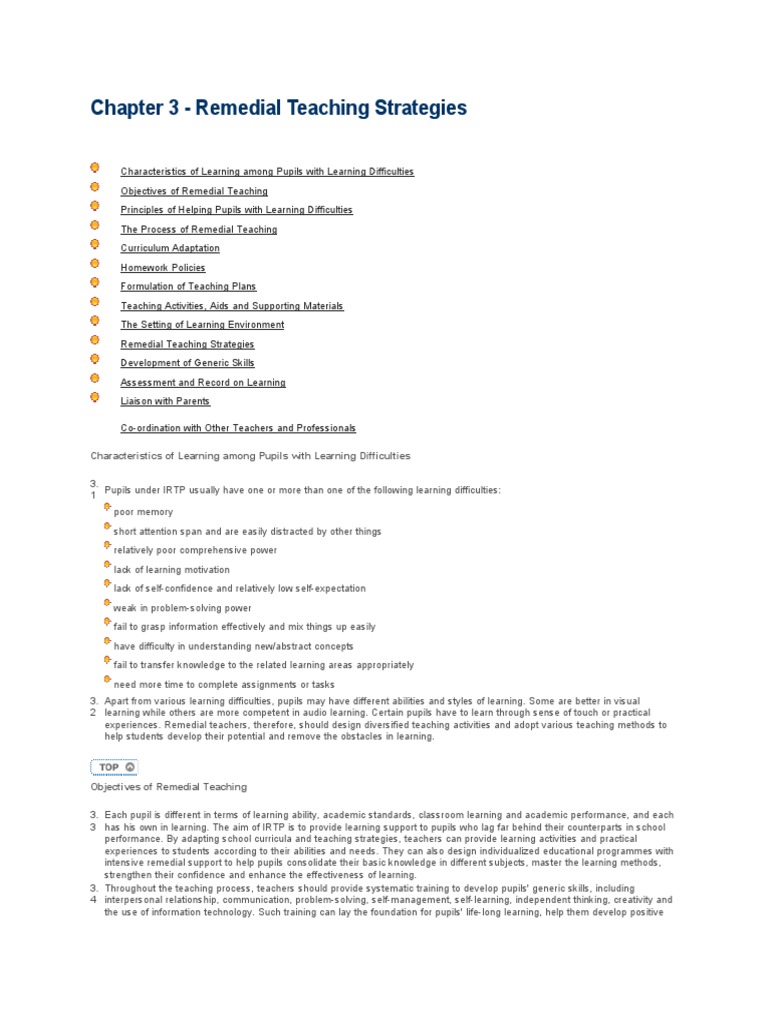 Strategies and Considerations for Effective Remedial Teaching | PDF ...