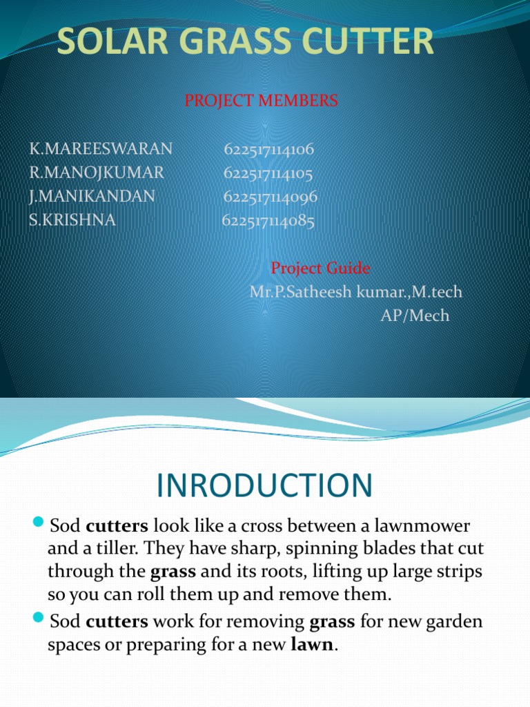 Solar Grass Cutter: Project Members | PDF