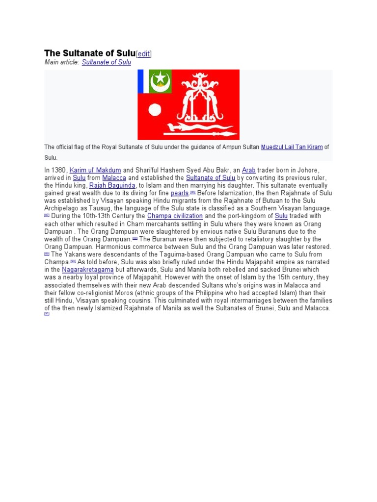 The Sultanate of Sulu | PDF