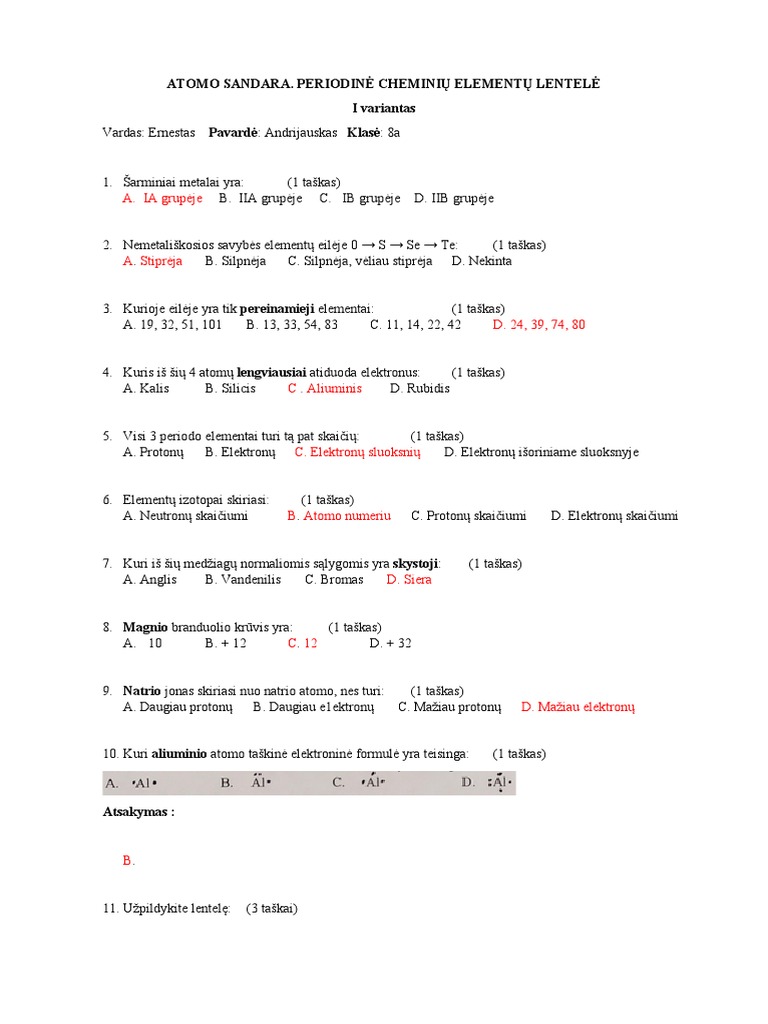 6 Pamoka - Kontrolinis Darbas | PDF