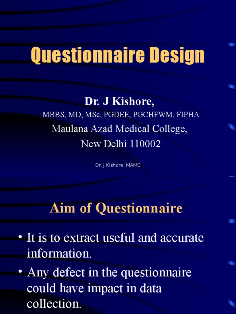 Questionnaire Design in Public Health Research | PDF | Questionnaire ...