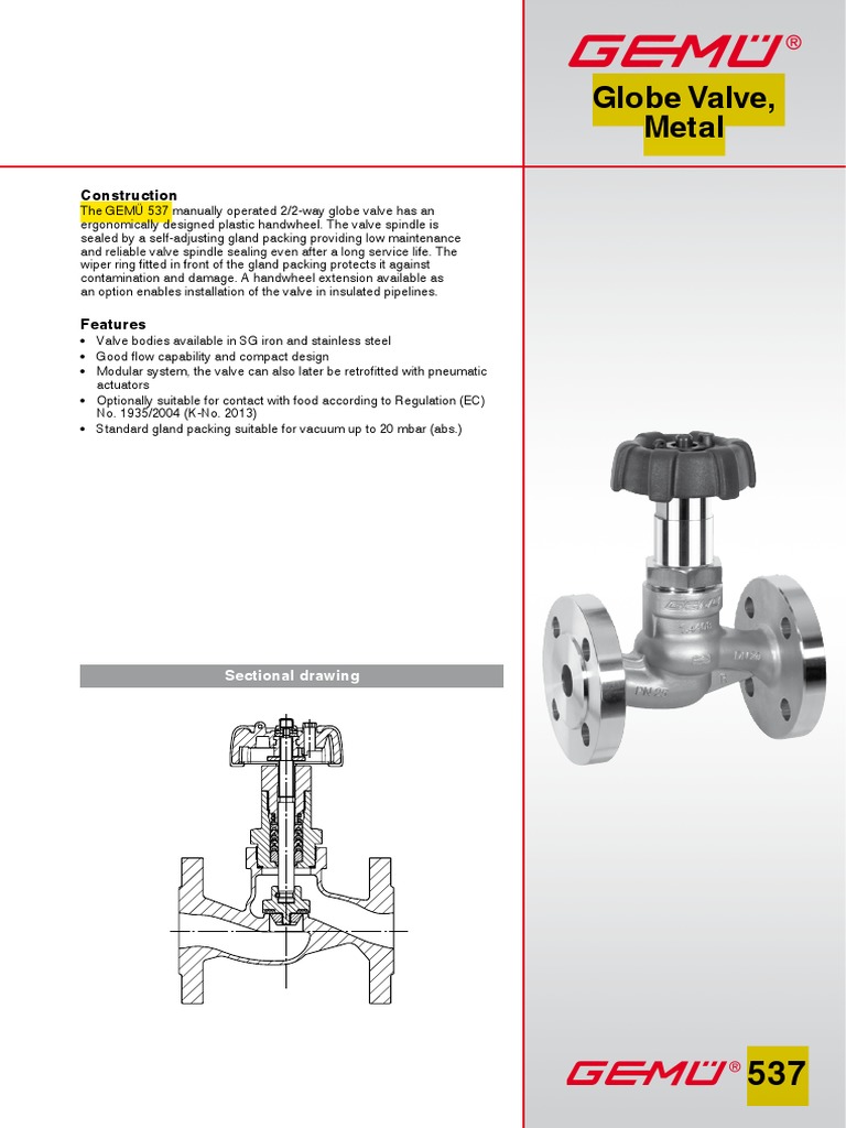 Gemu-Globe Valve Manual - 537 | PDF | Valve | Building Materials