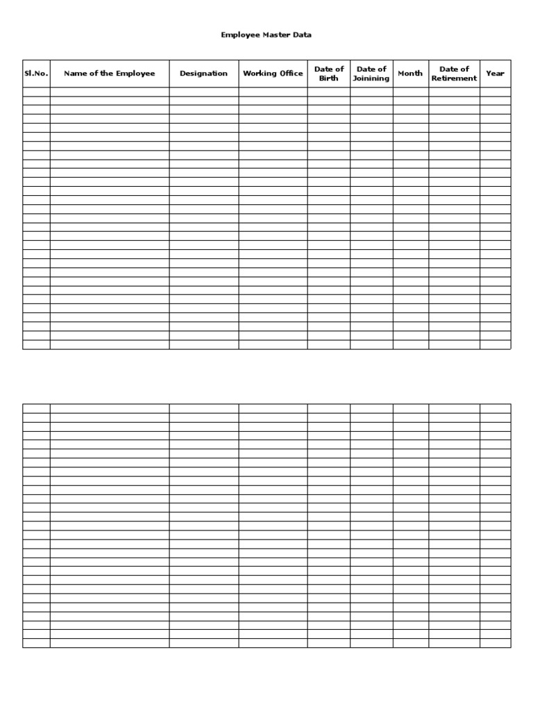 Employee Master Data | PDF