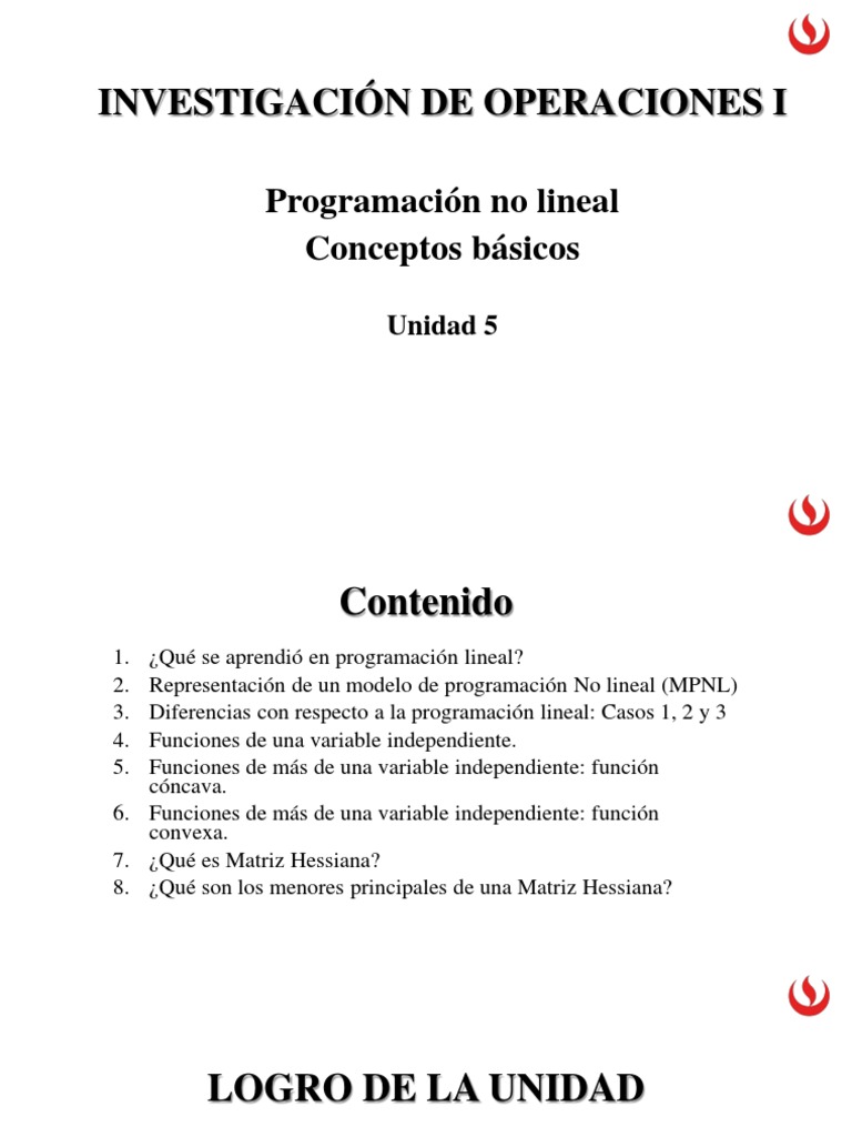 Programación No Lineal | PDF | Programacion no lineal | Programación lineal