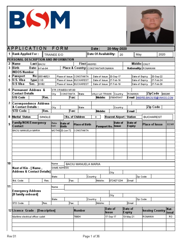 BSM SM CV | PDF | Oil Tanker | Island