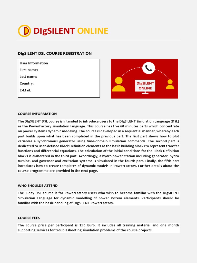 DIgSILENT ONLINE DSLCR | PDF | Simulation | Mathematical Model