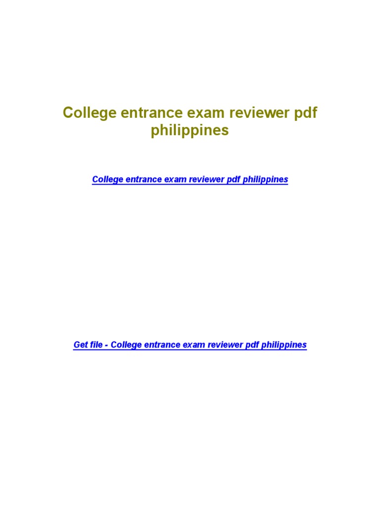 College Entrance Exam Reviewer PDF Philippines PDF | PDF | Business