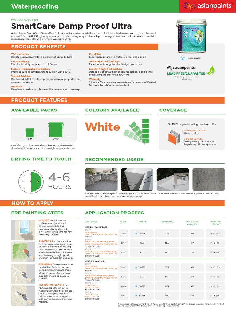 Smartcare Damp Proof Ultra PDF | PDF | Paint | Chemistry