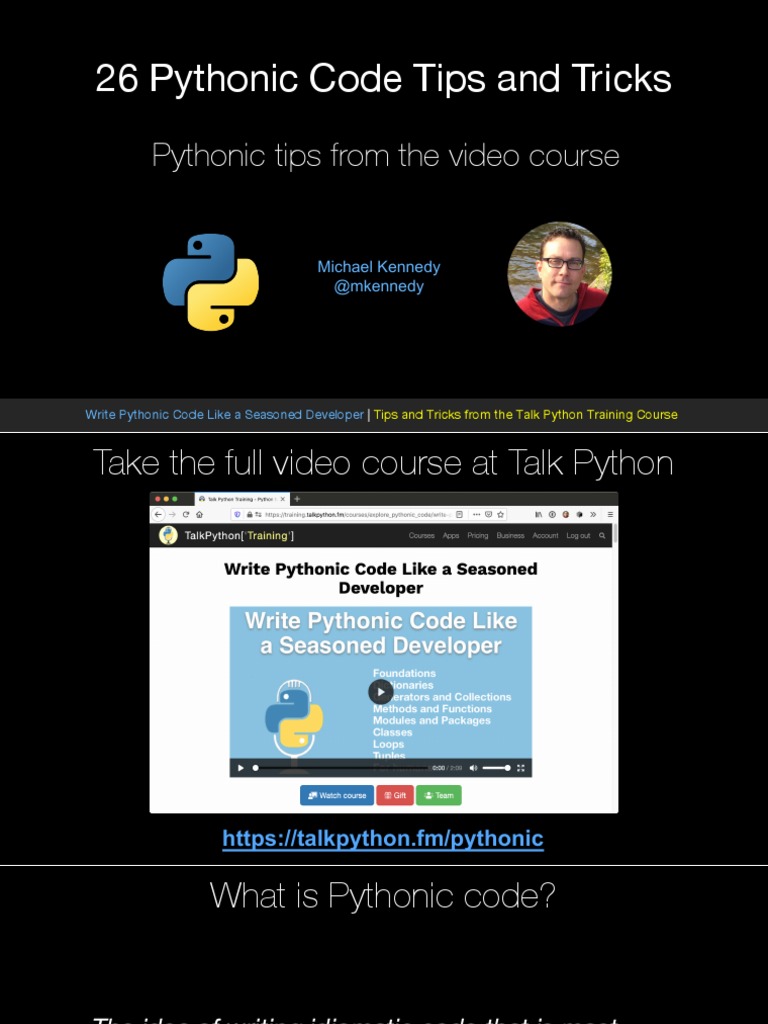 26 Pythonic Code Tips And Tricks Pdf Parameter Computer Programming Anonymous Function 2171