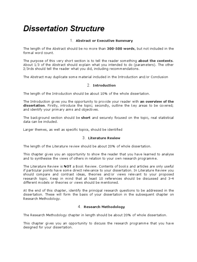 Dissertation Structure 1 | PDF | Abstract (Summary) | Thesis