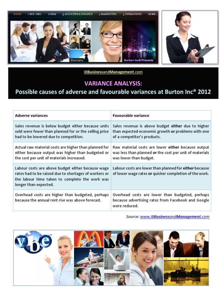 Variance Analysis - Causes of Variance Notes PDF | PDF | Business ...