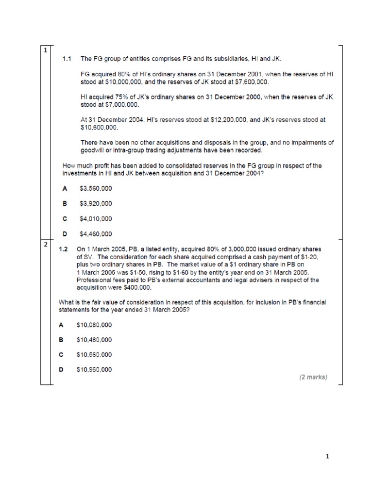 Advanced Consolidations | PDF