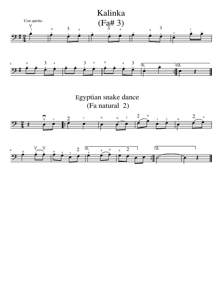 Kalinka Music Sheet for Performance | PDF