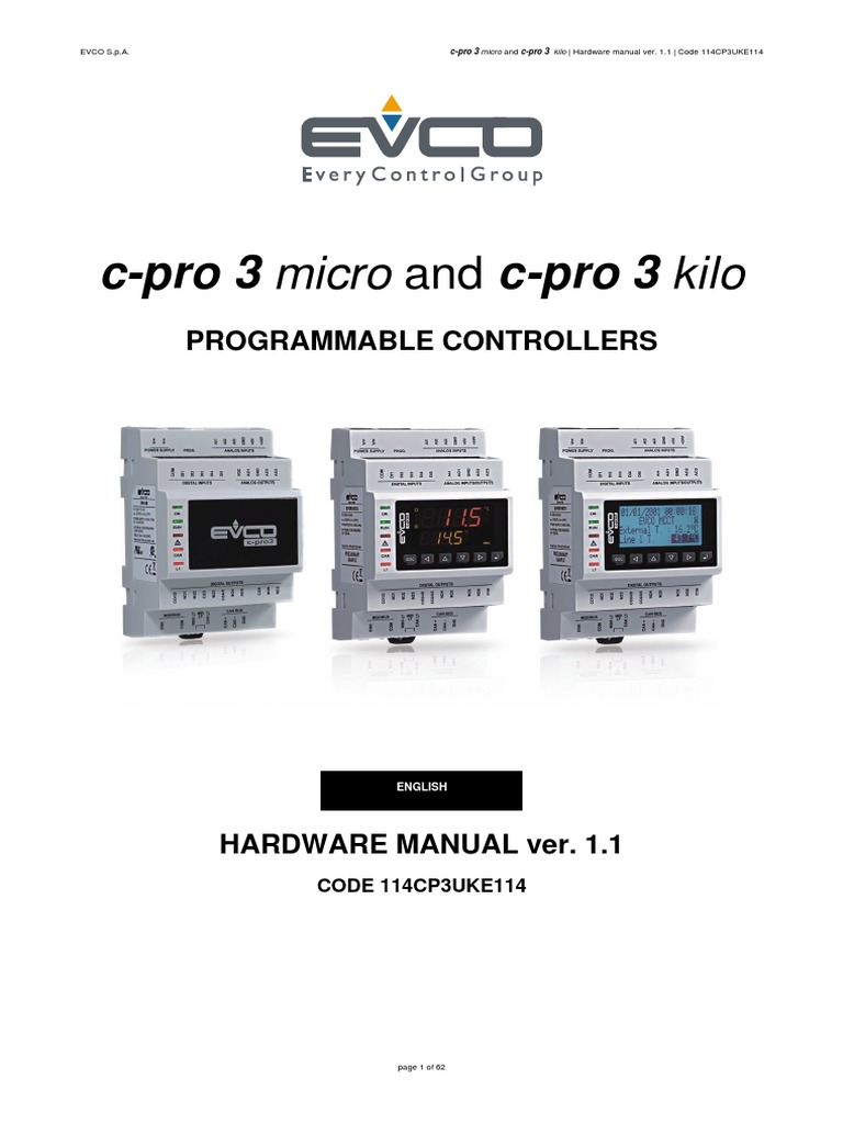 C-Pro 3 Micro and C-Pro 3 Kilo: Programmable Controllers | PDF | Menu ...