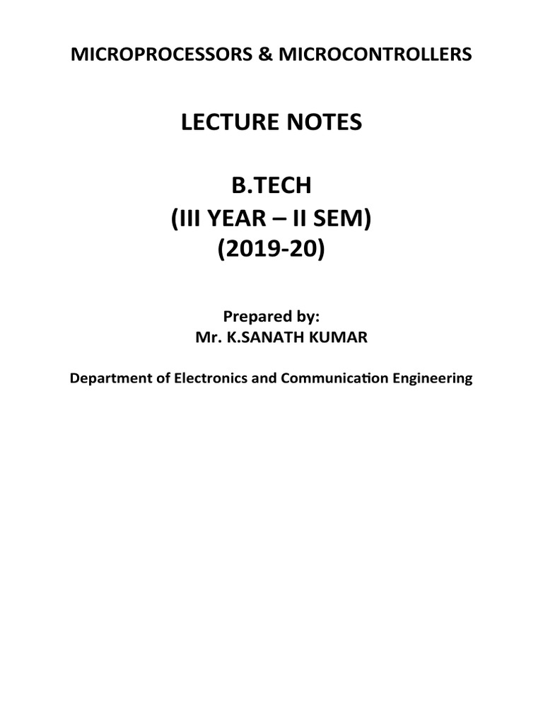 MPMC Digtal Notes | PDF | Central Processing Unit | Pointer (Computer ...