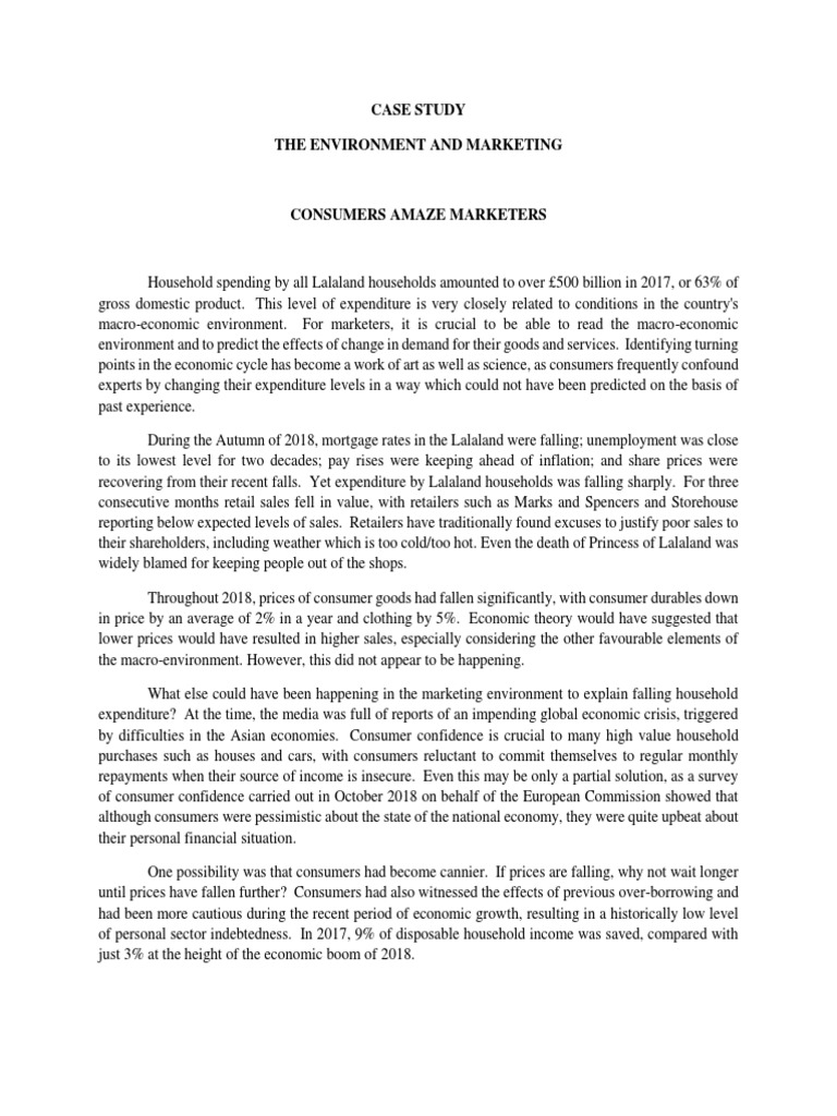 Environment CASE STUDY | PDF | Macroeconomics | Retail
