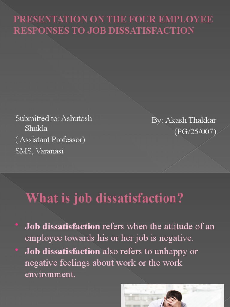 Presentation On The Four Employee Responses To Job Dissatisfaction | PDF