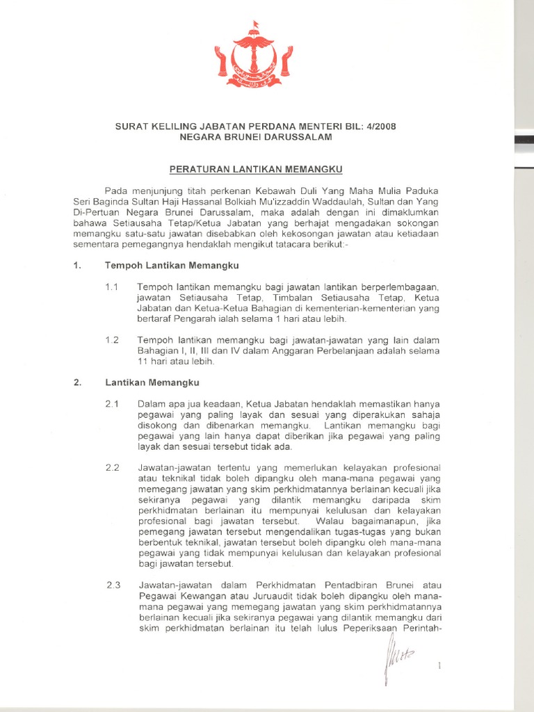 PERATURAN LANTIKAN MEMANGKU jpmsk04-2008 | PDF