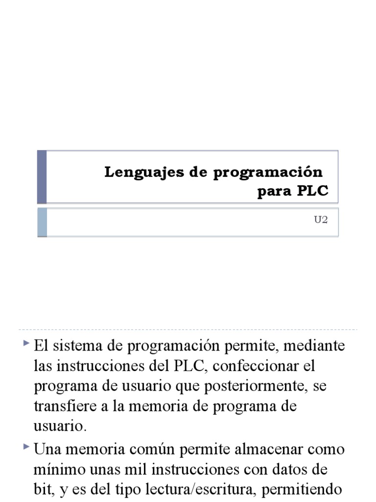 02-Lenguajes de Programación PLC | PDF | Lenguaje de programación ...