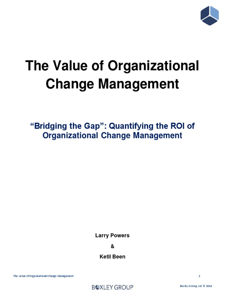 The Value of Organizational Change Management | PDF | Metadata | Change ...