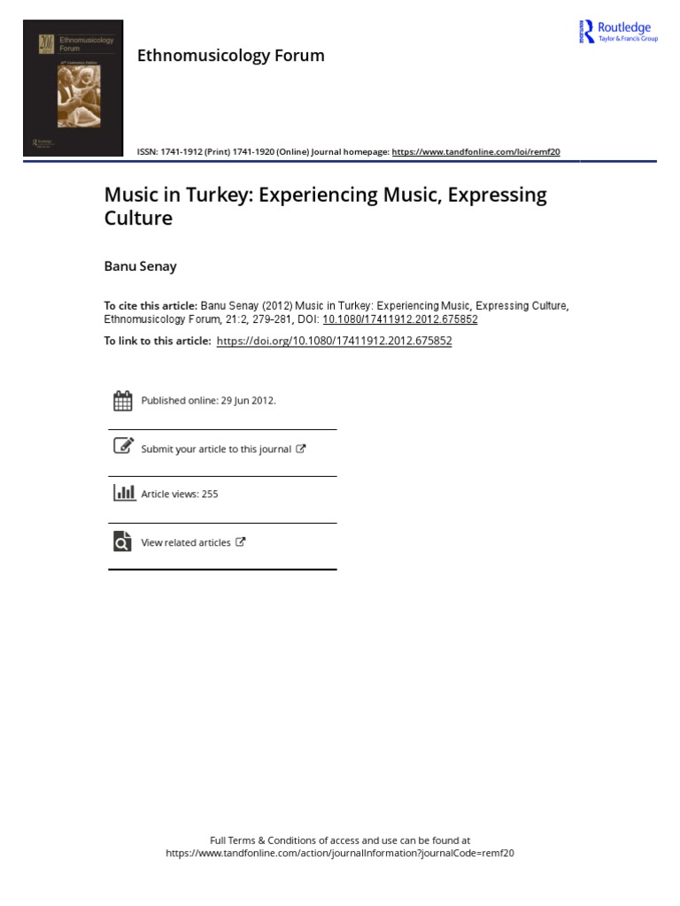 Music in Turkey Experiencing Music Expressing Culture | PDF | Turkey ...