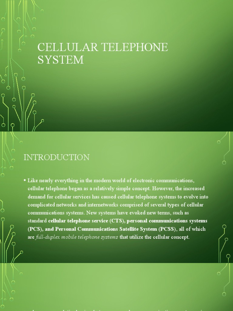 Overview of Cellular Telephone Systems | PDF | Cellular Network ...