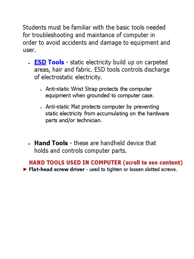 Essential ESD and Hand Tools for ICT | PDF