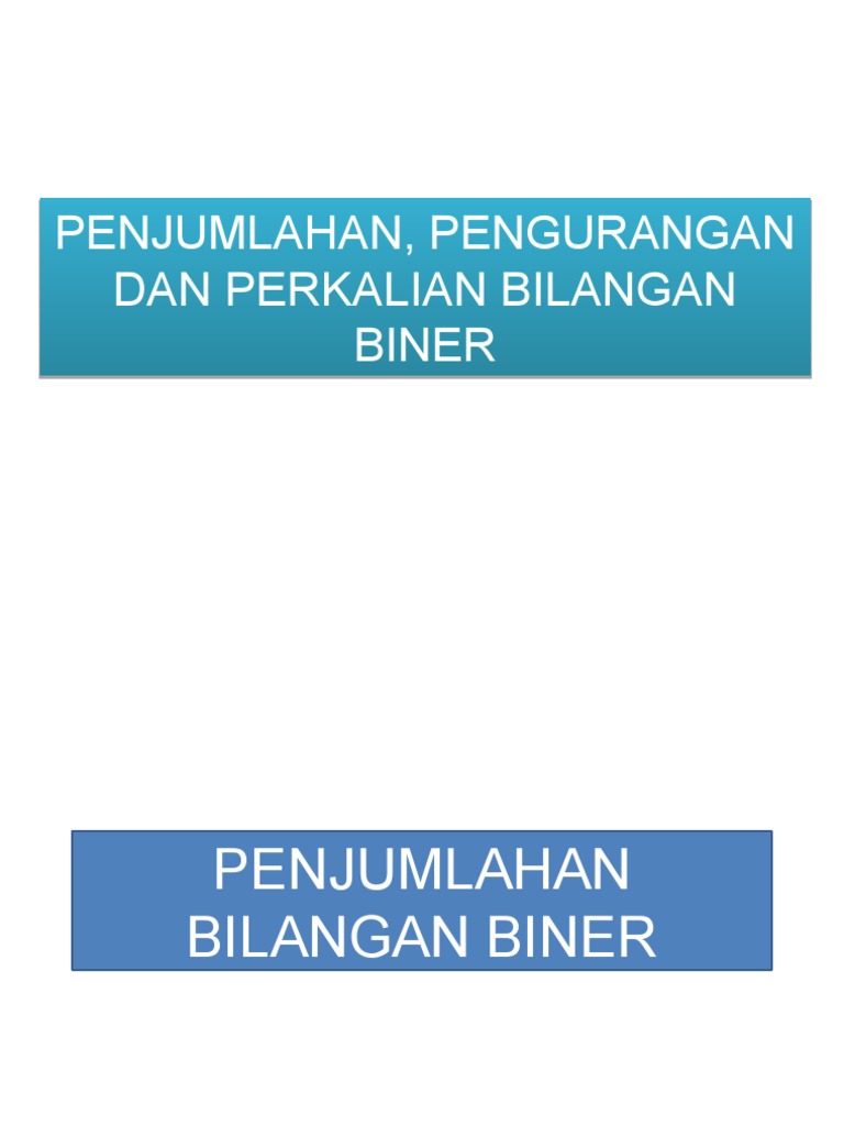 Aritmatika Bilangan Biner | PDF