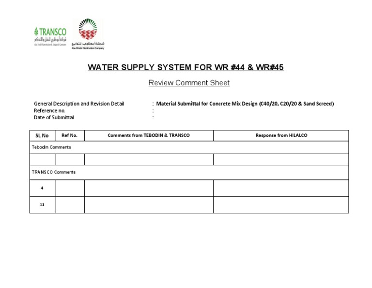 Review Comment Sheet | PDF